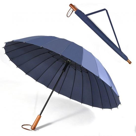 Wholesale 24 Ribs Oversized Golf Umbrella with Wooden Handle Manufacturers